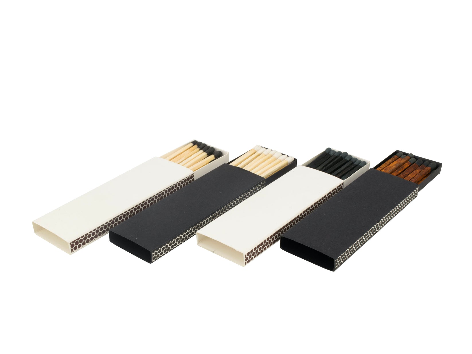4" Inch Long Wooden Matchsticks in a Blank Matchbox with White / Black ...